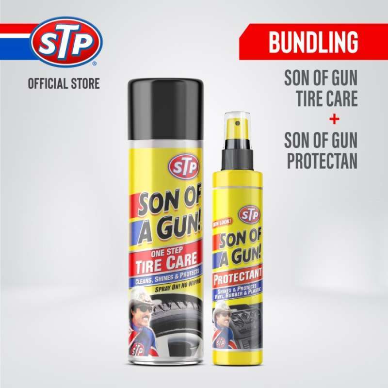 Promo Stp [bundle] One Step Tire Care 595 G + Son Of A Gun Protectant ...