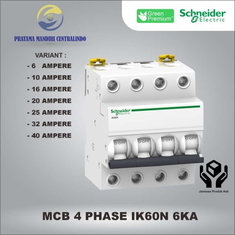 Promo Mcb Ik60n 4 Phase 6ka Schneider 4 Pole 4p - 6a/10a/16a/20a/25a/32a/40a - 10a Diskon 50% Di ...