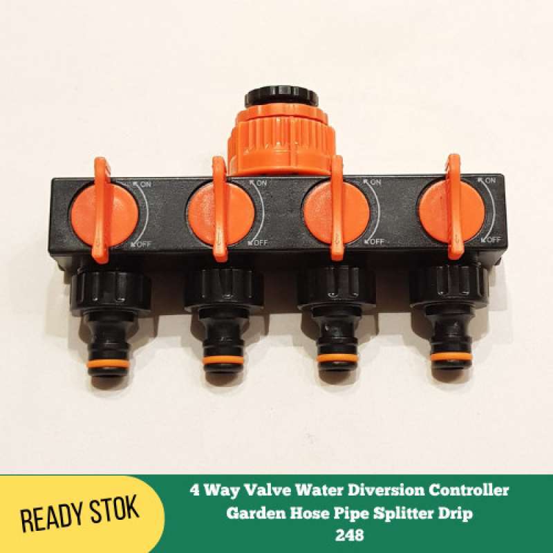 Promo Promo - 4 Way Valve Water Diversion Controller Garden Hose Pipe ...