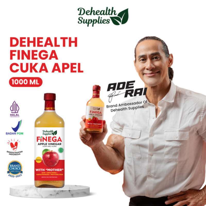 Jual Finega Cuka Botol 1000 Ml Varian Rasa Apel Lemon Apple Vinegar ...