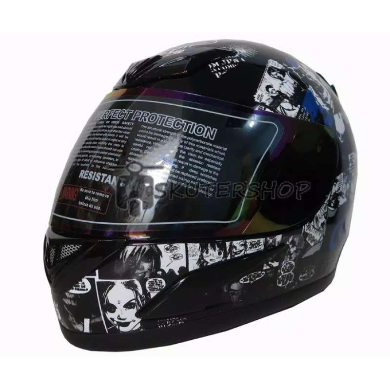 Promo Helm Jpn Fullface Motogp Motif Comic Sni Model Tanduk - Putih ...