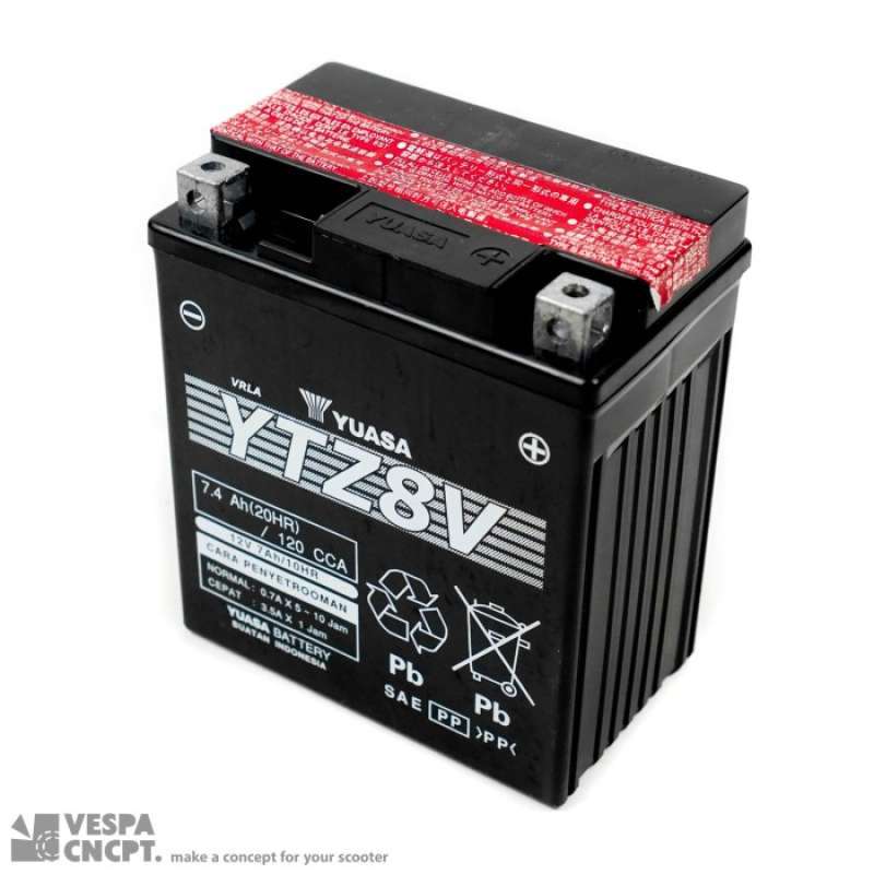 Promo Yuasa Ytz8v Aki Kering For All Modern Vespa Diskon 12% Di Seller ...