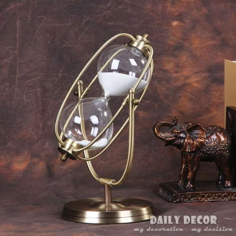 Promo Jam Mesir Kuno Antik Dekorasi Modern Jam Pasir Kaca Metal Premium ...