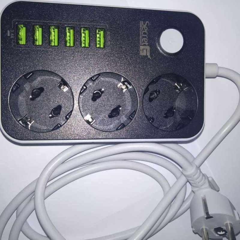 Promo 100% Produk Ori Stop Kontak Colokan Listrik 3 Port 6 Usb Port ...