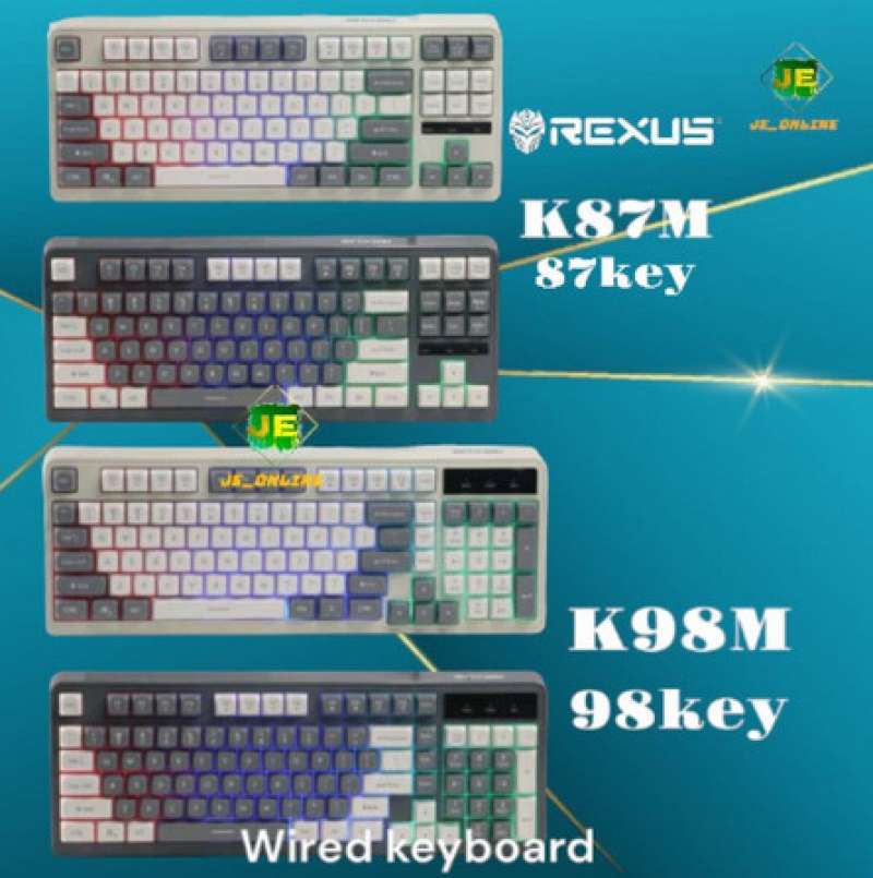 Promo 100% Produk Ori Keyboard Rexus K98m / K98-m Full Size Wired Gaming Keyboard K87m Tkl ...