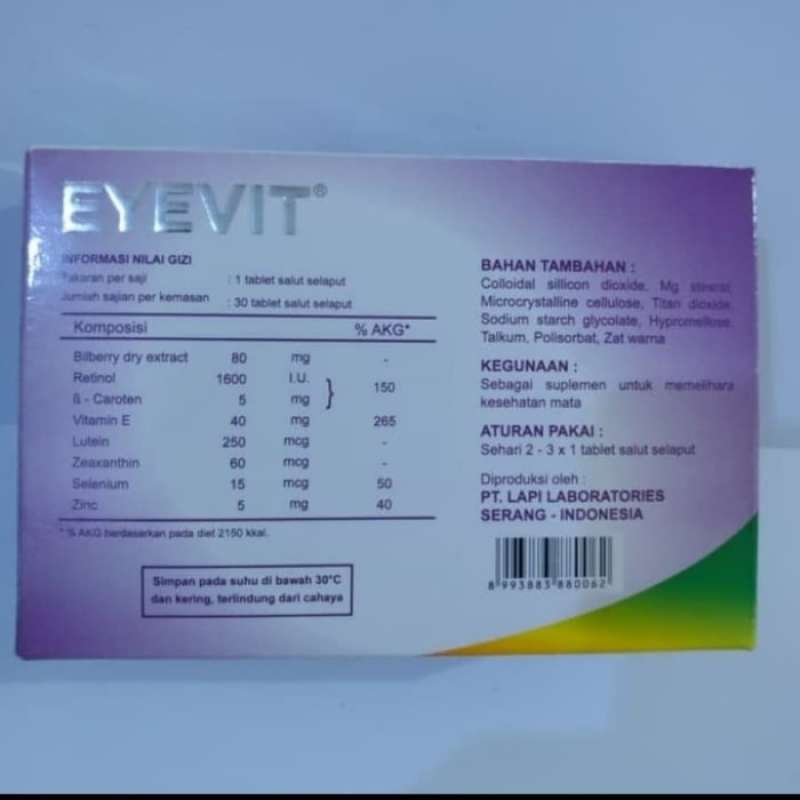 Promo Eyevit Tablet 1box 5 Strip (30caps) Vitamin Mata Diskon 33% Di ...