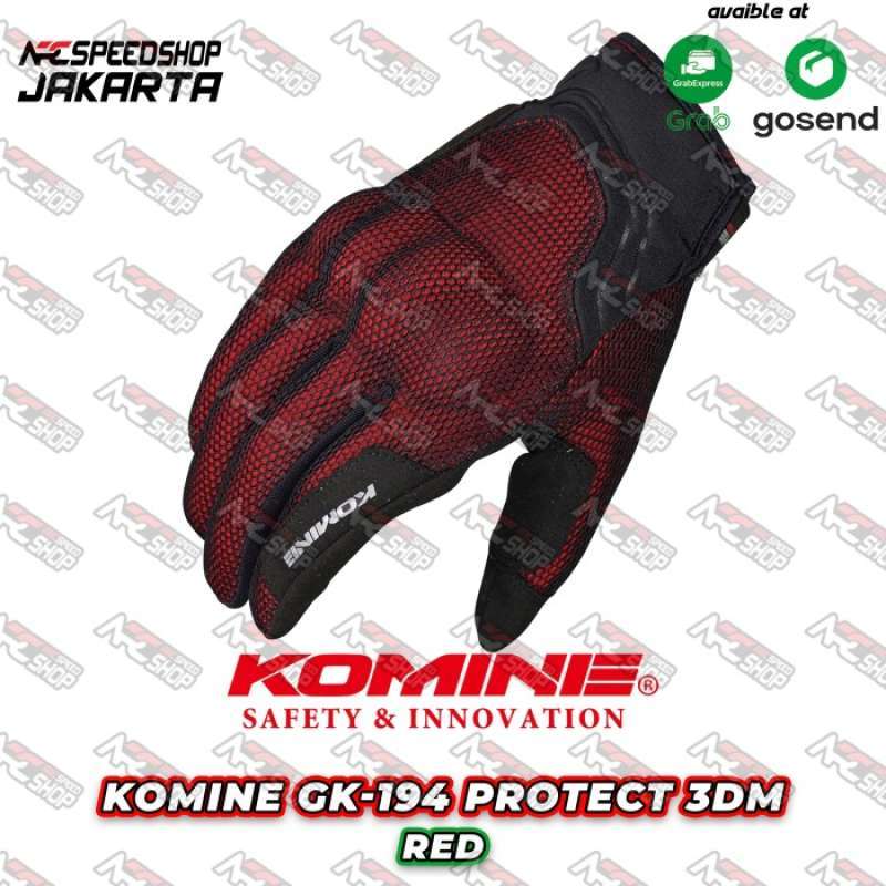 Promo Sarung Tangan Komine Gk-194 Protect 3d Mesh Gloves Douzi - Red Diskon 7% Di Seller Toplets ...