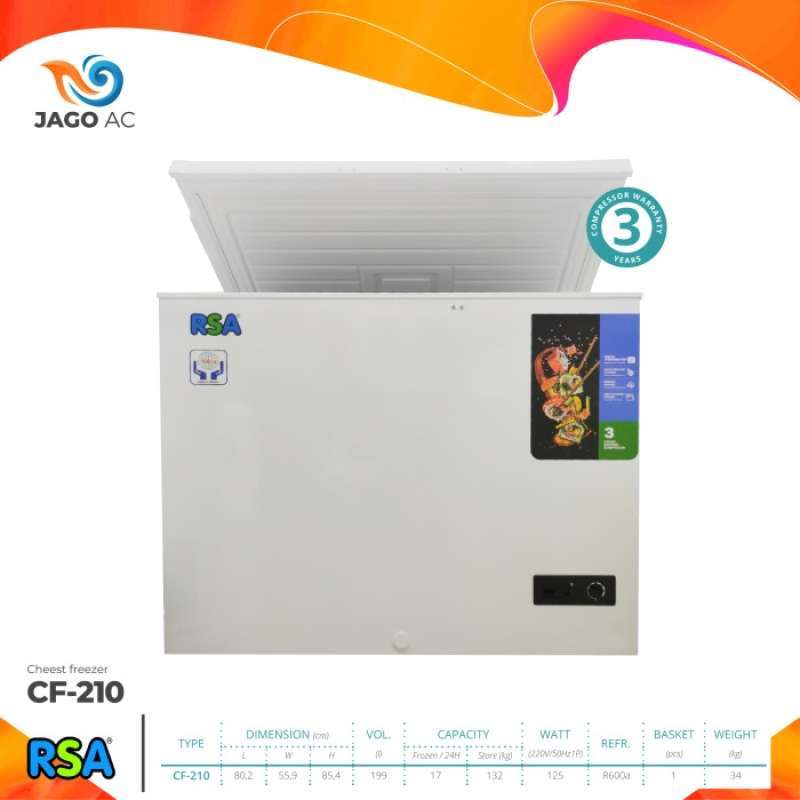 Promo Chest Freezer Rsa Cf210/ Cf 210 Diskon 23% Di Seller Cuanz Store ...