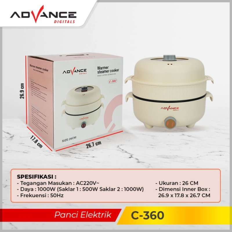 Jual Garansi 1 Tahun-advance 3l 500w Panci Listrik Multifungsi Steamer-360 Di Seller Noelle ...