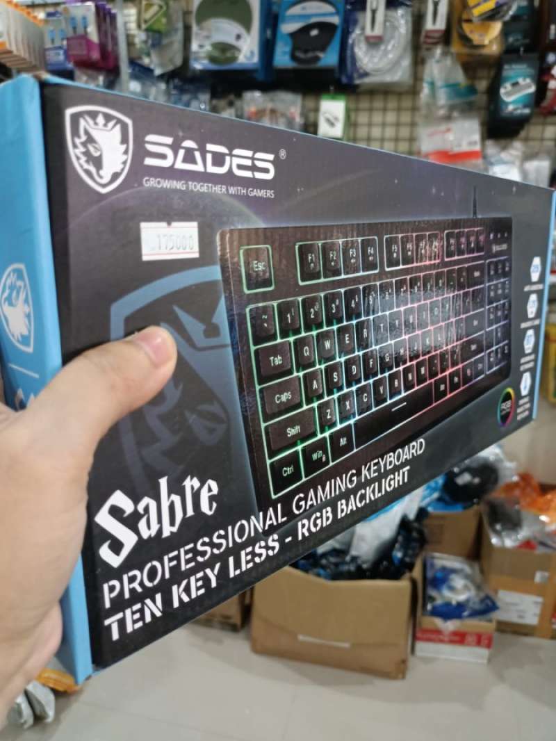 Promo 100% Produk Ori Keyboard Gaming Sades Sabre Tkl Rgb Membrane ...