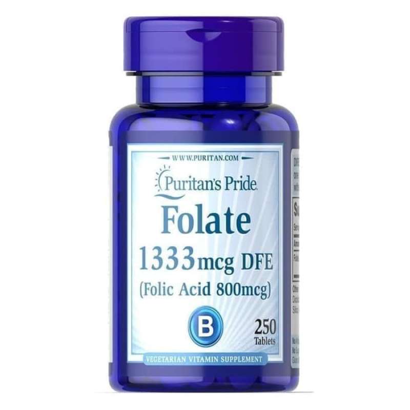 Promo Puritans Pride Folate 1333 Mcg Dfe Folic Acid 800 Mcg 250 Tablets ...