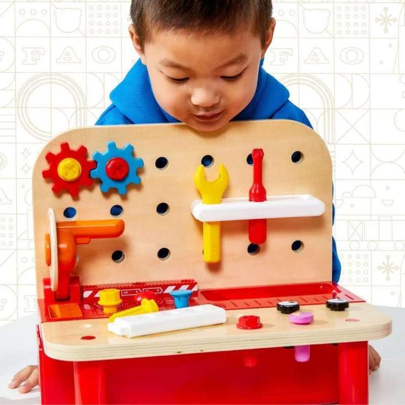 Jual Fao Schwarz Pro Tools Workbench Wood 4in1 Hardware Station Mainan ...