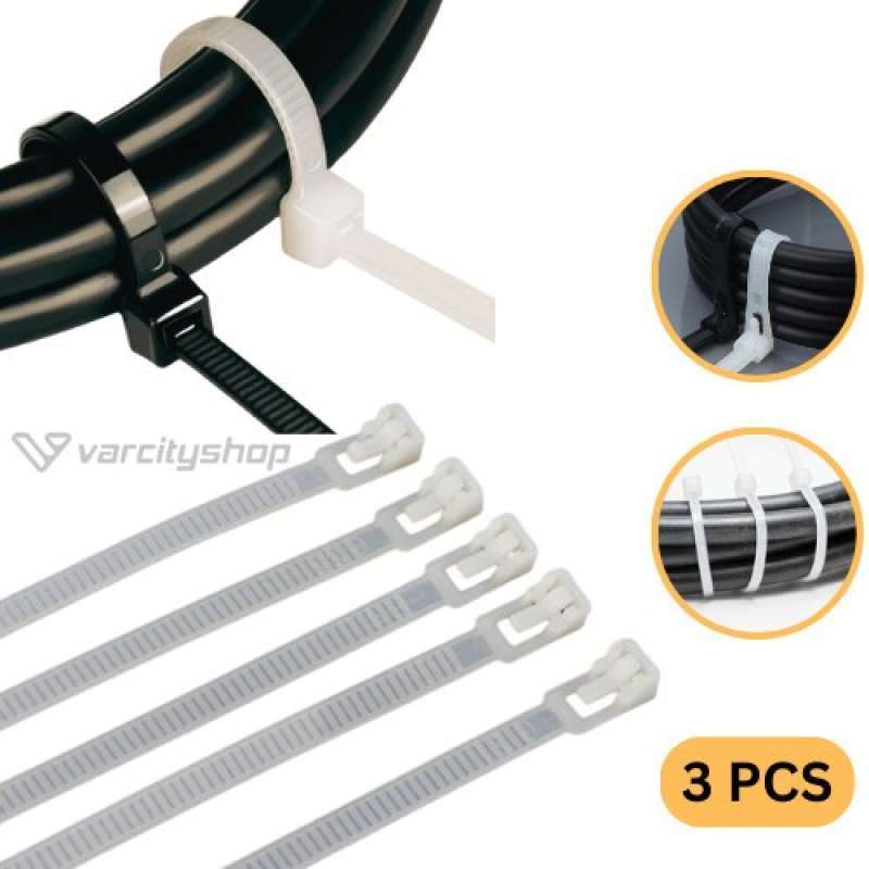 Jual Kabel Ties Bisa Buka Reusable Cable Tis Ukuran 20cm 25cm 30cm - Putih 250mm Di Seller ...