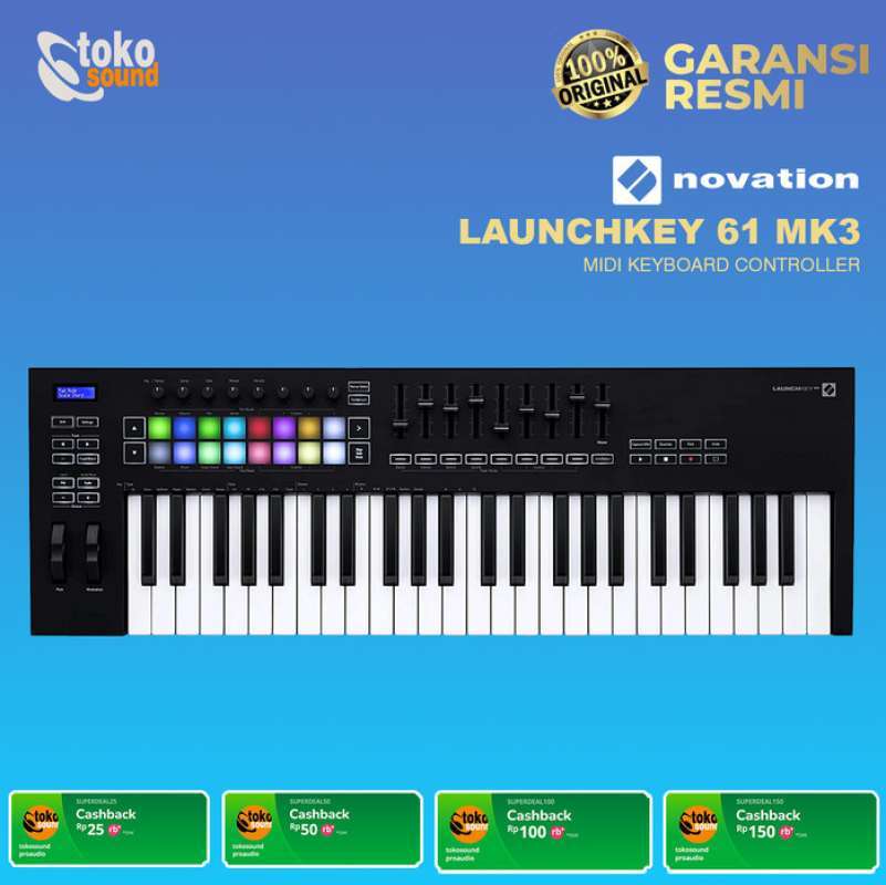 Promo Novation Launchkey 61 Mk3 Mkiii 61 Key Keyboard Controller Diskon 23% Di Seller Melodiya ...