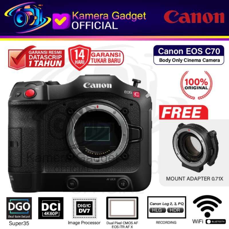 Jual Canon Eos C70 Body Only Cinema Camera Canon C 70 Resmi Original Di ...