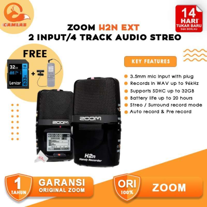 Promo Zoom H2n Handy Recorder / Zoom H2n Portable Voice Recorder - Paket 32gb Diskon 50% Di ...