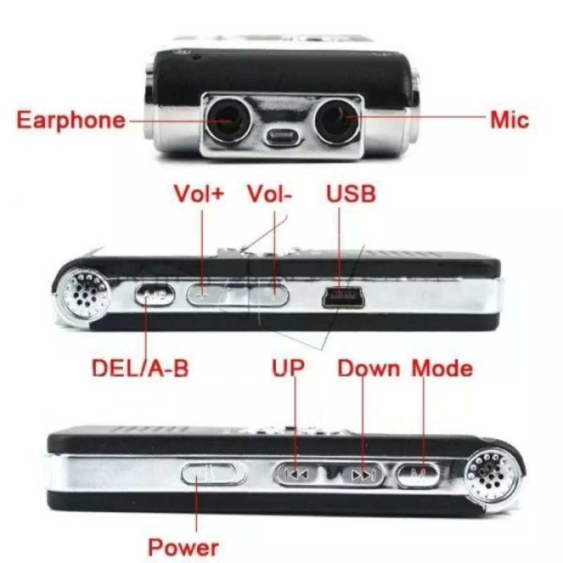 Promo Ht-alat Perekam Suara Digital Voice Recorder Mini Mp3 Player 8gb ...