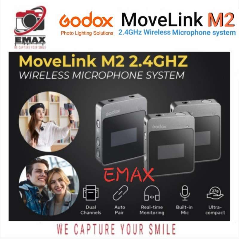 Promo Godox Move M2 Wireless Mic Mirip Saramonic B Rode Mic Boya Mic ...
