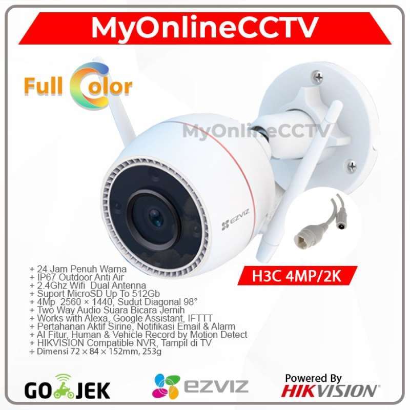Jual Ezviz H3c 4mp Color Night Ip Cam Ai Wifi Cctv Outdoor Audio 2 Arah ...
