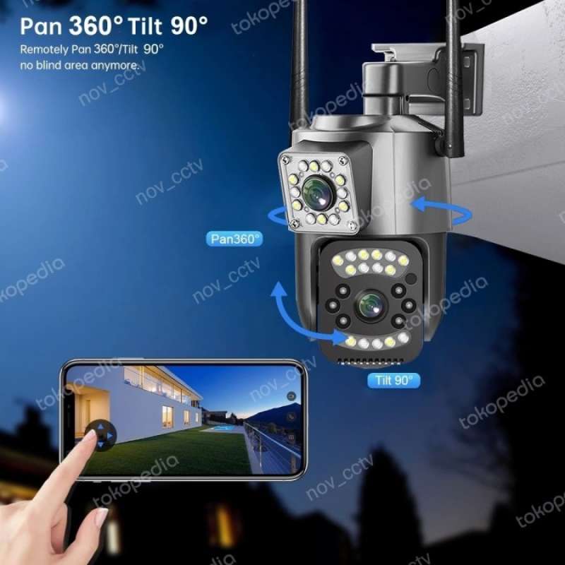 Jual Ip Camera Outdoor Dual Lens Cctv Wireless Ptz Speed Dome V380pro ...