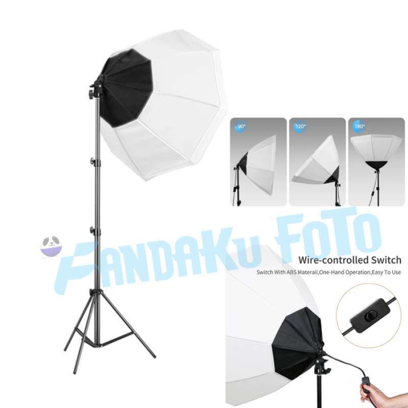 Jual Studio Foto Led Lighting Paket Softbox Octagon E27 + Lampu Cri 95 ...