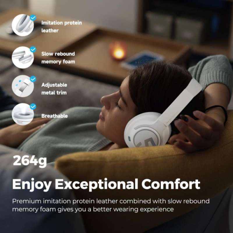 Jual Soundpeats Space Hybrid Anc Wireless Over-ear Headphone Headset ...