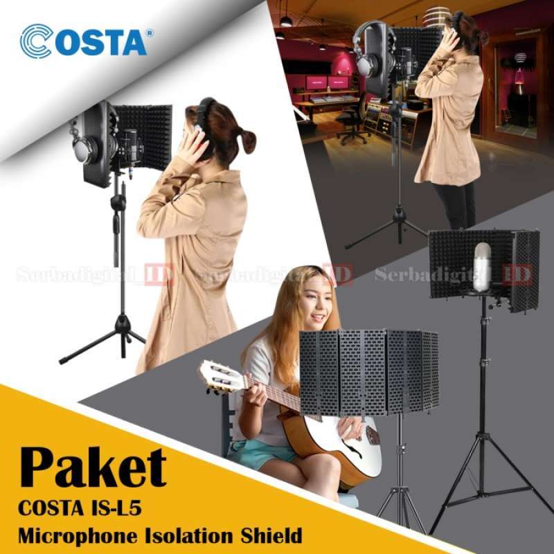 Promo Costa Is-l5 Isolation Shield / Vocal Booth Paket Stand Diskon 23% ...