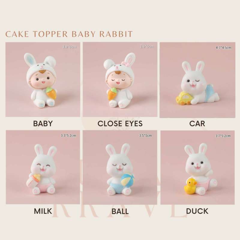 Promo Rumah Krave - Cake Topper Baby Rabbit Bunny Kelinci Bayi Hiasan ...