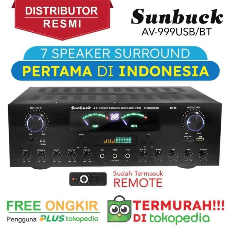 Jual Sunbuck Av-999bt 3000w 7 Channel Bluetooth Power Amplifier Hifi Av ...