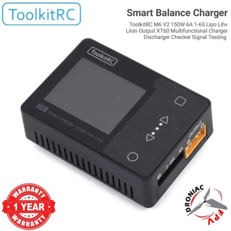 Jual Toolkitrc M6 V2 150w Smart Balance Charger / Discharger 2-6s Lipo ...