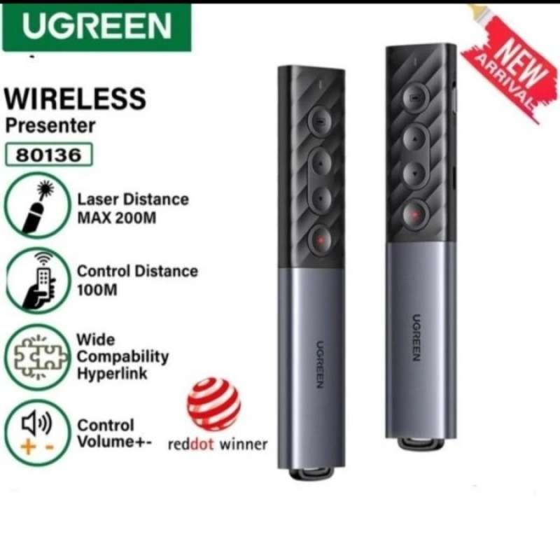 Promo 100% Produk Ori Laser Pointer Ugreen Remote Usb Controller Presenter Wireless 2.4ghz ...