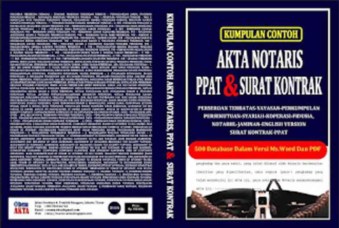 Jual Cd Kumpulan Contoh Akta Notaris, Ppat Dan Surat Kontrak Di Seller ...