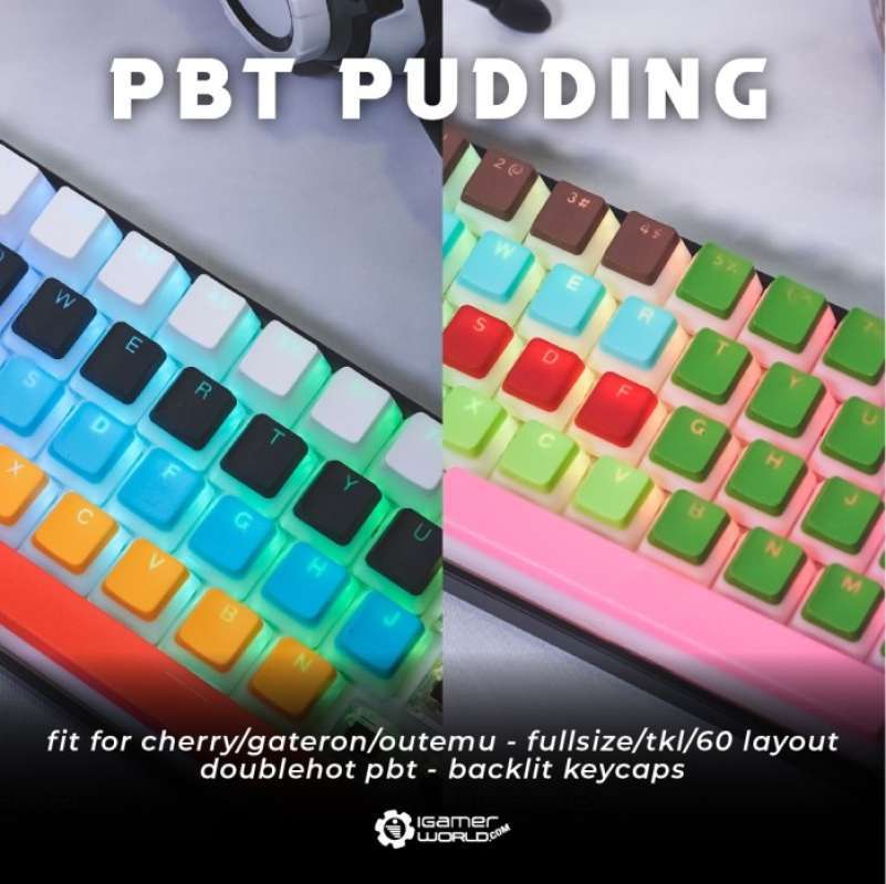 Promo 100% Produk Ori Keycaps Pudding 108 Pbt For Mechanical Keyboard ...