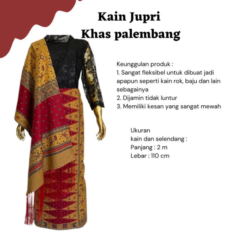 Jual Songket Pash - Kain Jupri Khas Palembang Berbagai Macam Warna Dan Motif - Merah Cabe Di ...