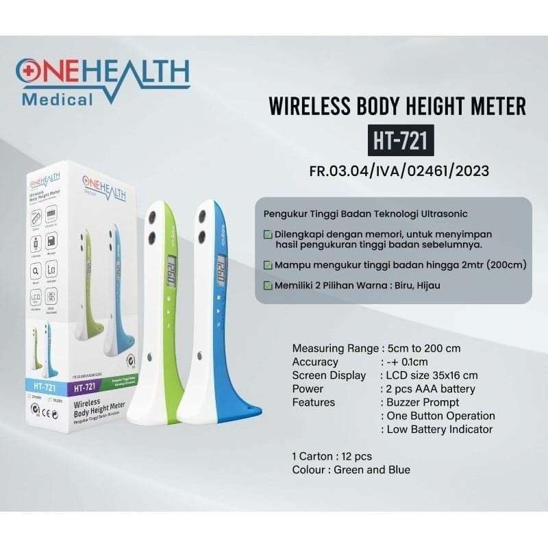 Jual Onehealth Electronic Heightmeter Ht721 / Alat Ukur Tinggi Badan ...