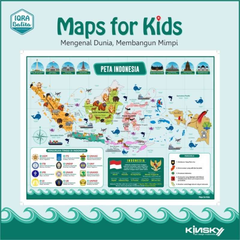 Jual Maps For Kids Kinsky - Belajar Peta Dunia Dan Indonesia Untuk Anak Di Seller Noelle ...