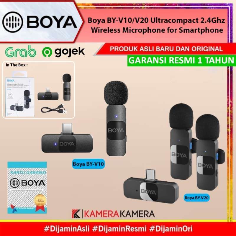 Promo Boya By-v10/v20 Ultracompact 2.4ghz Wireless Microphone For Smartphone Diskon 23% Di ...