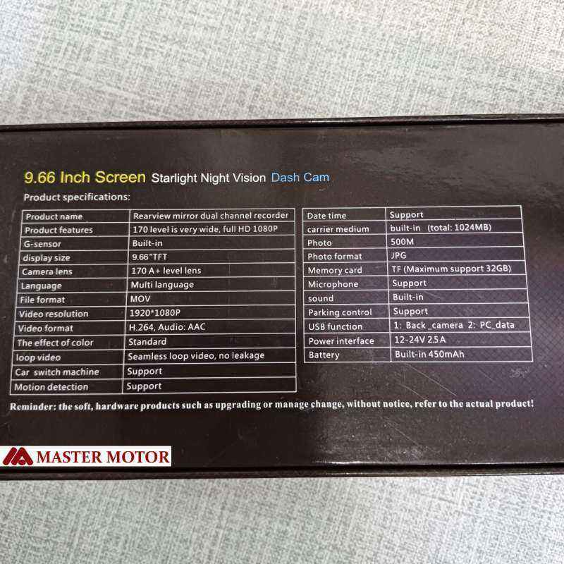 Jual Dashcam Skeleton Skt Dv 600r Hd 9.66 Inch 1080p Dual Kamera Depan ...