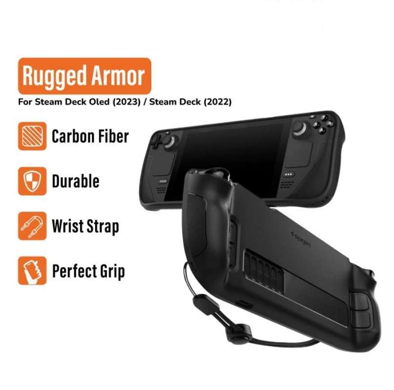 Promo Case Steam Deck Oled 2023 Spigen Rugged Armor Grip Cover Carbon ...