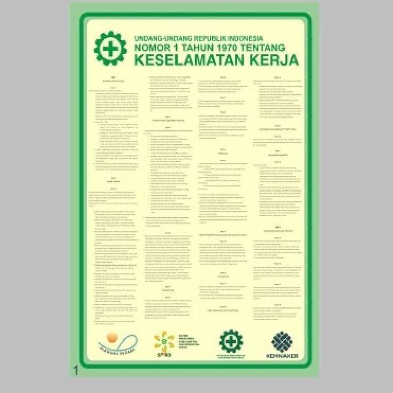 Promo 100% Produk Ori Ramadhan Poster Safety K3 Keselamatan Kerja Uu No ...