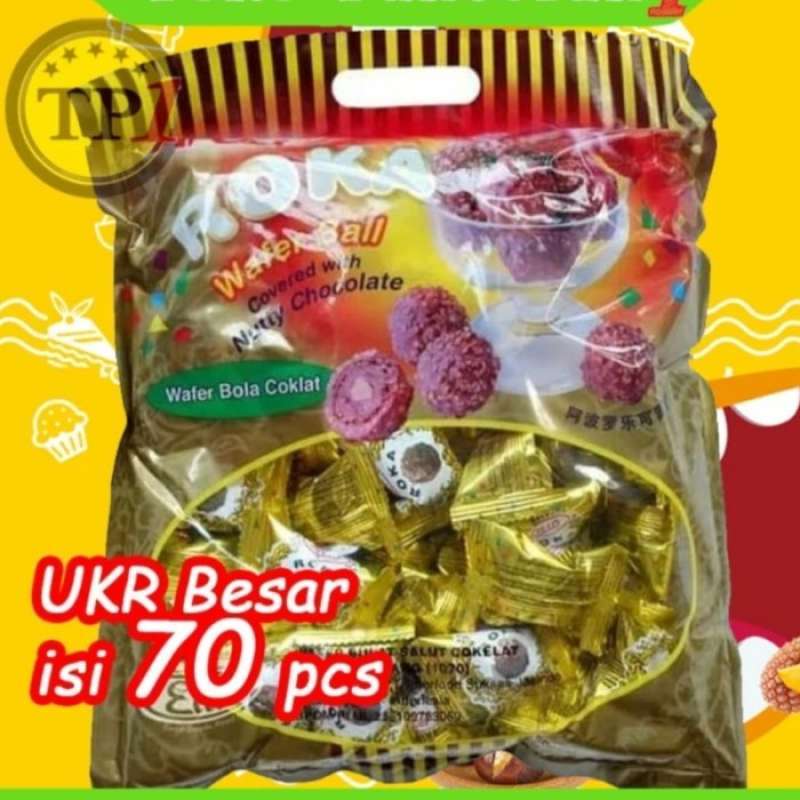 Jual Apollo Roka Chocolate Refill Wafer Ball / Roka Coklat Isi 70 Pcs ...