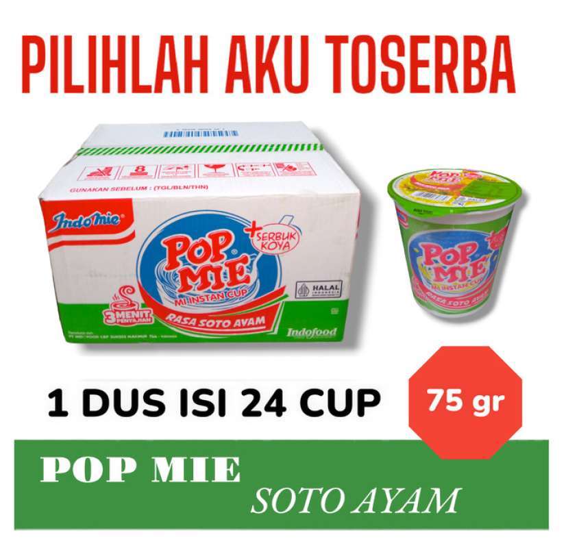 Promo Mie Instant Pop Mie Rebus Rasa Soto Ayam - ( Harga 1 Dus ) Diskon ...