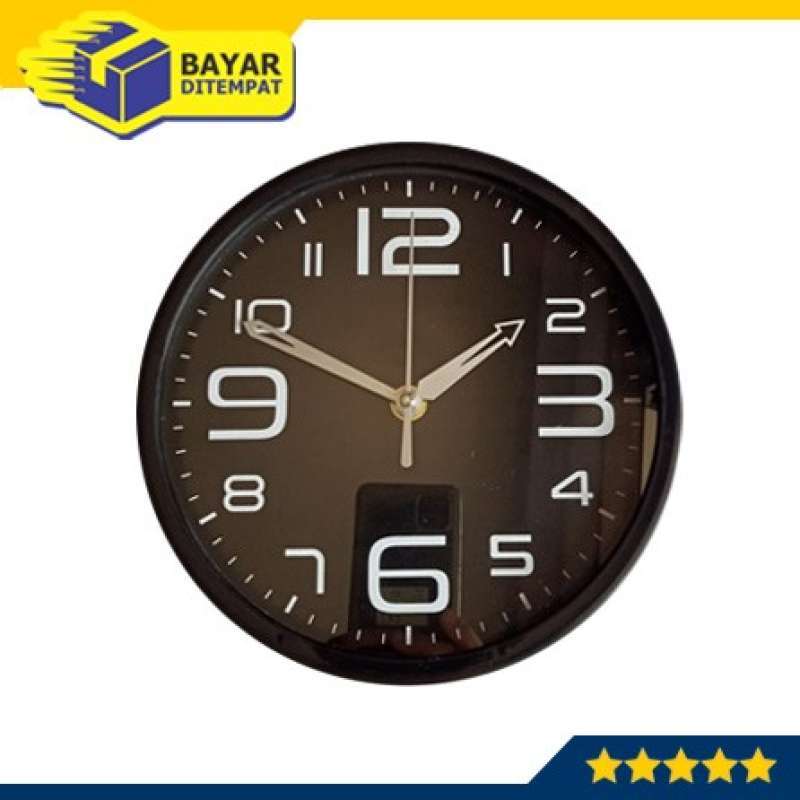 Jual Jam Dinding Tempel Tembok Dingding Hitam 2004 Warna Polos Analog ...