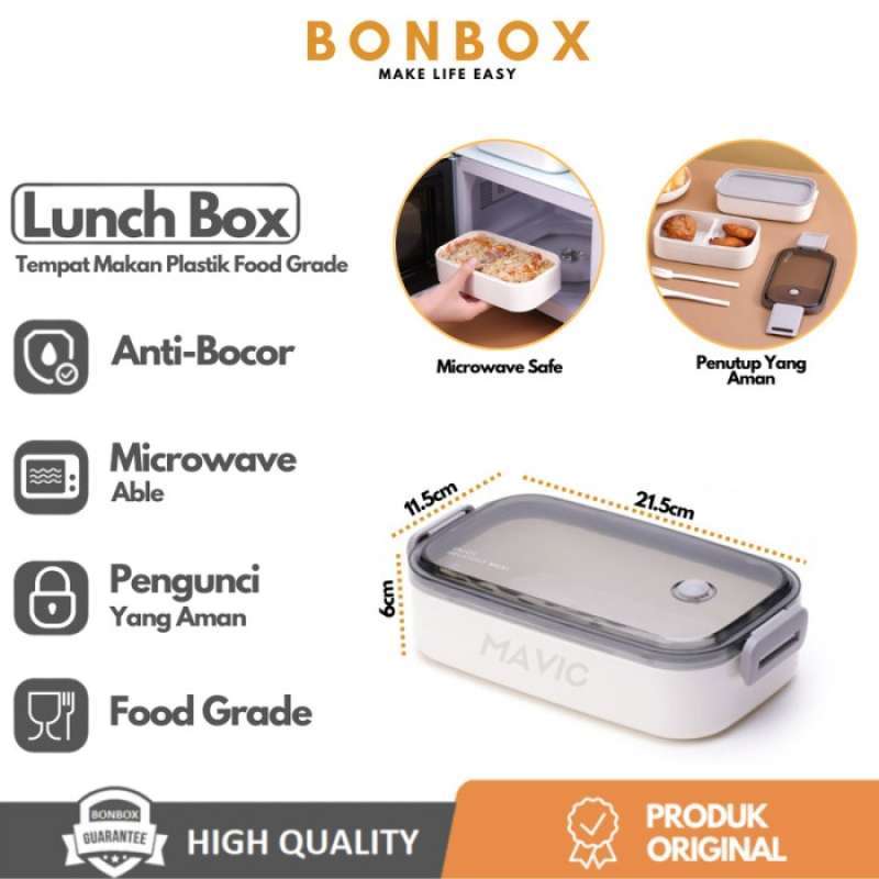 Jual Kotak Makan Lunch Box Microwaveable Food Grade 1 Tingkat Bonbox ...