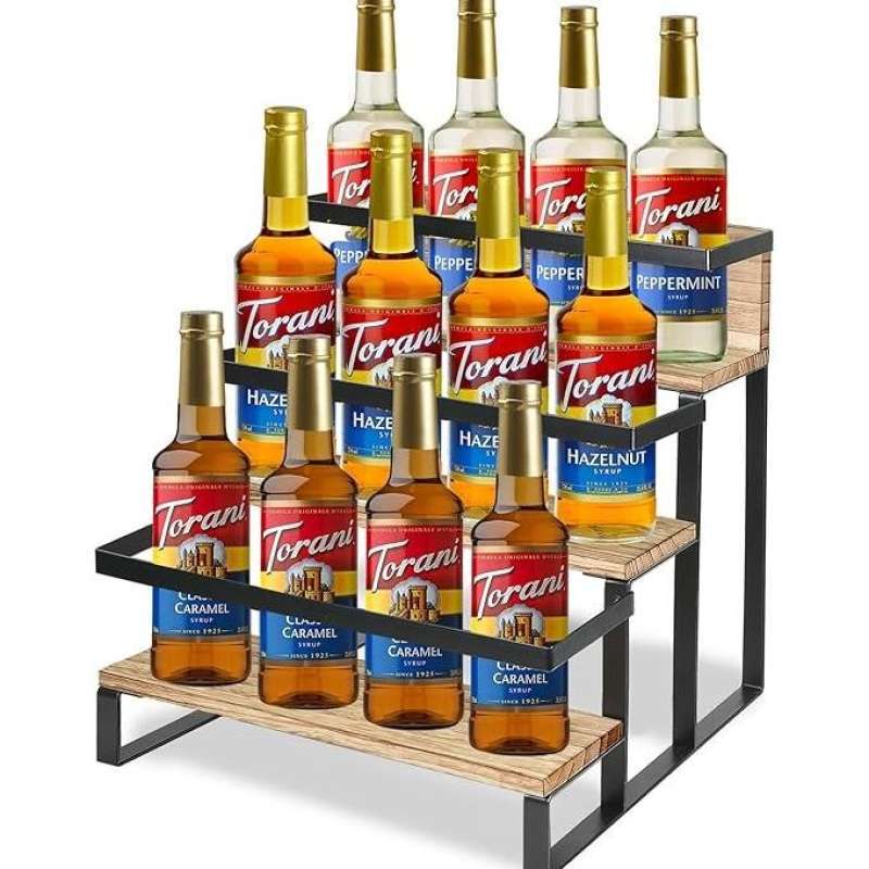 Jual Coffee Syrup Rack Organizer 3 Tier Syrup Bottle Holder Stand ...