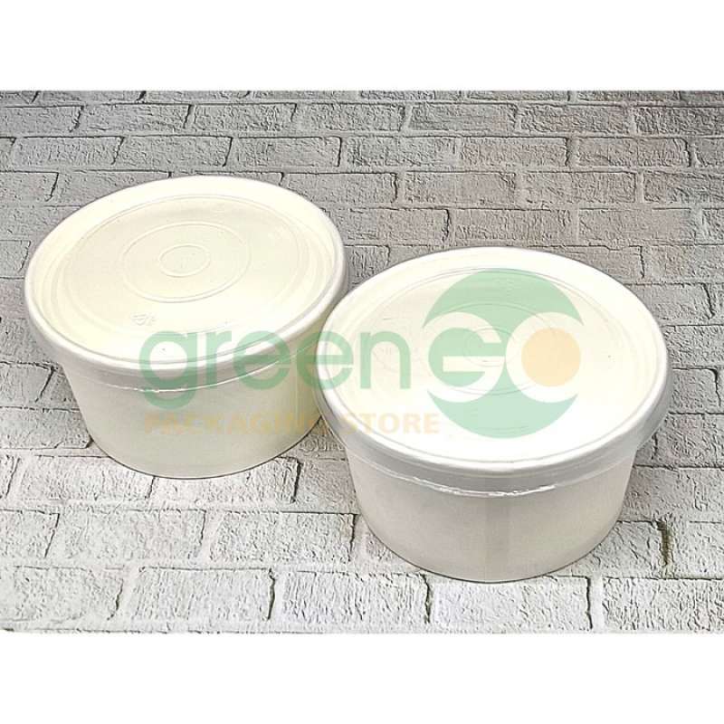Jual Paper Bowl Mega Polos 650ml 50 Set Tutup Tempat Rice Bowl Besar Murah Di Seller Shin Store ...
