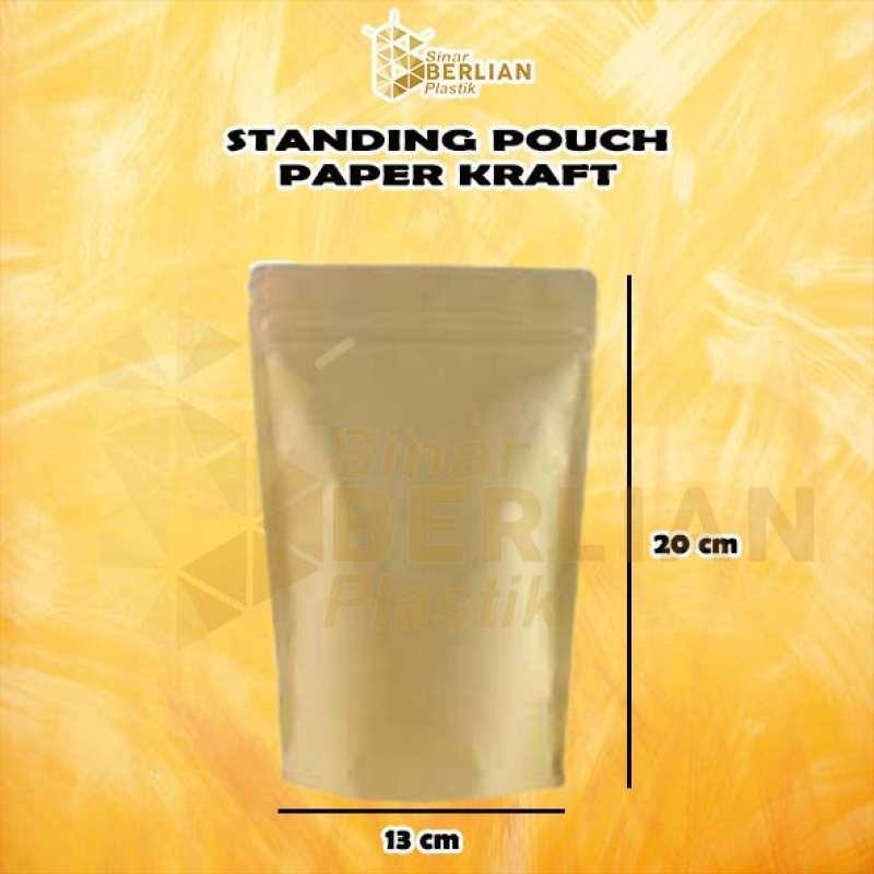Jual Kemasan Paper Kraft 250 Gram Ecopack 13x20 Standing Pouch Kertas ...