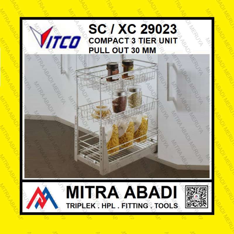 Jual Vitco Xc Sc Sm 29023 Rak Bumbu Dapur 3 Susun Laci Tarik Stainless ...