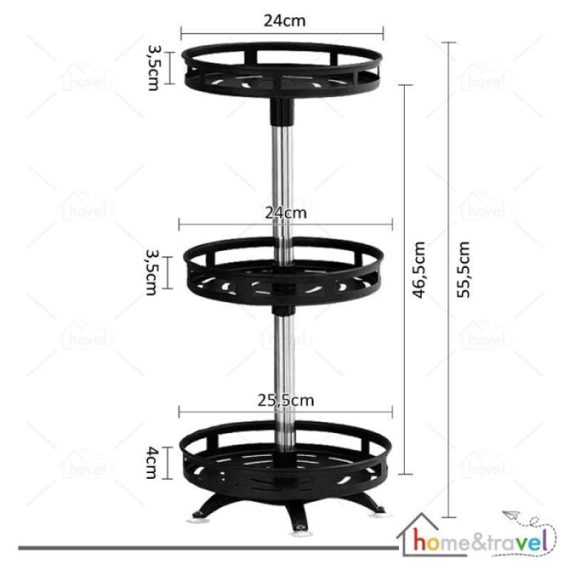 Jual Rak Bumbu Besi Putar 360 Derajat Susun Tempat Bahan Dapur - 3 ...