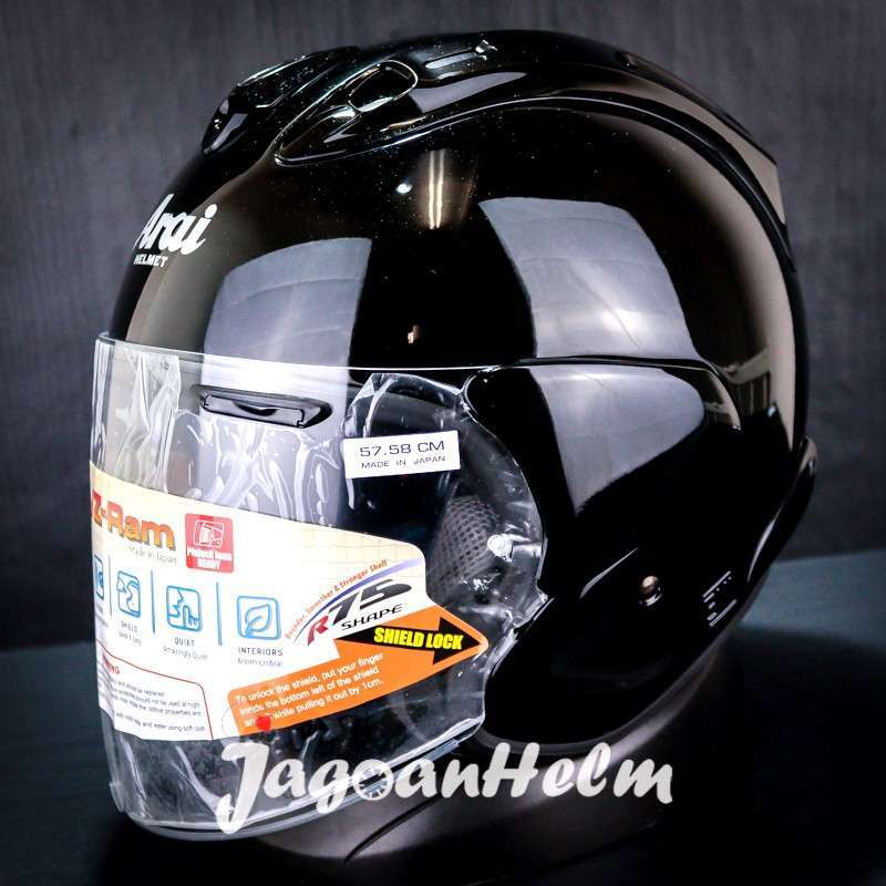 Jual Arai Helm Vz-ram | Black Glossy | Vzram Solid Half Face Di Seller Jagoan Helm Official ...